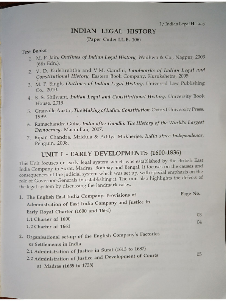 Indian Legal History Book | PDF