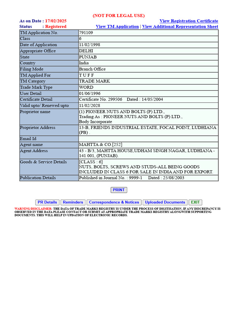 E-Register - Main Page-TUFF WORD-CLASS 6 - 791109 | PDF