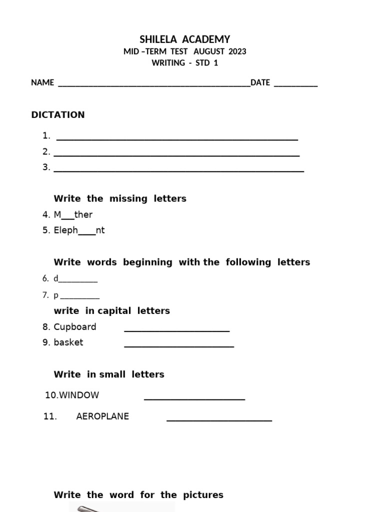 Midterm Test August 2023 SHILELA ACADE13.docx Mid | PDF | Rain | Planets