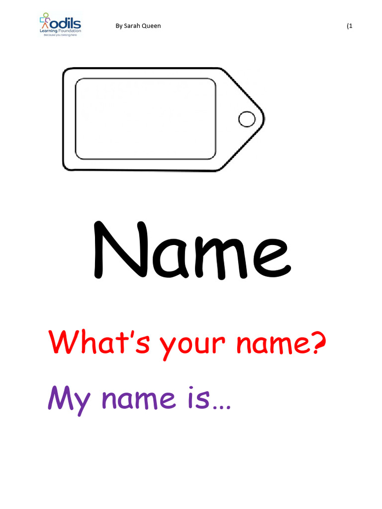 Personal Information Beginner Flash Cards | PDF