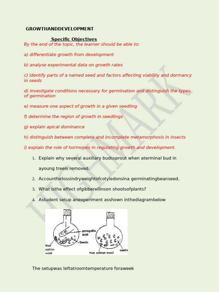 Growth and Development in Plants and Insects | PDF | Seed | Germination