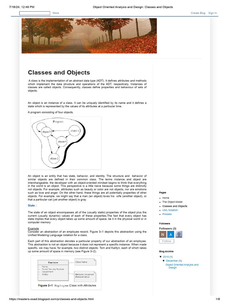 Object Oriented Analysis and Design - Classes and Objects | PDF | Class (Computer Programming ...