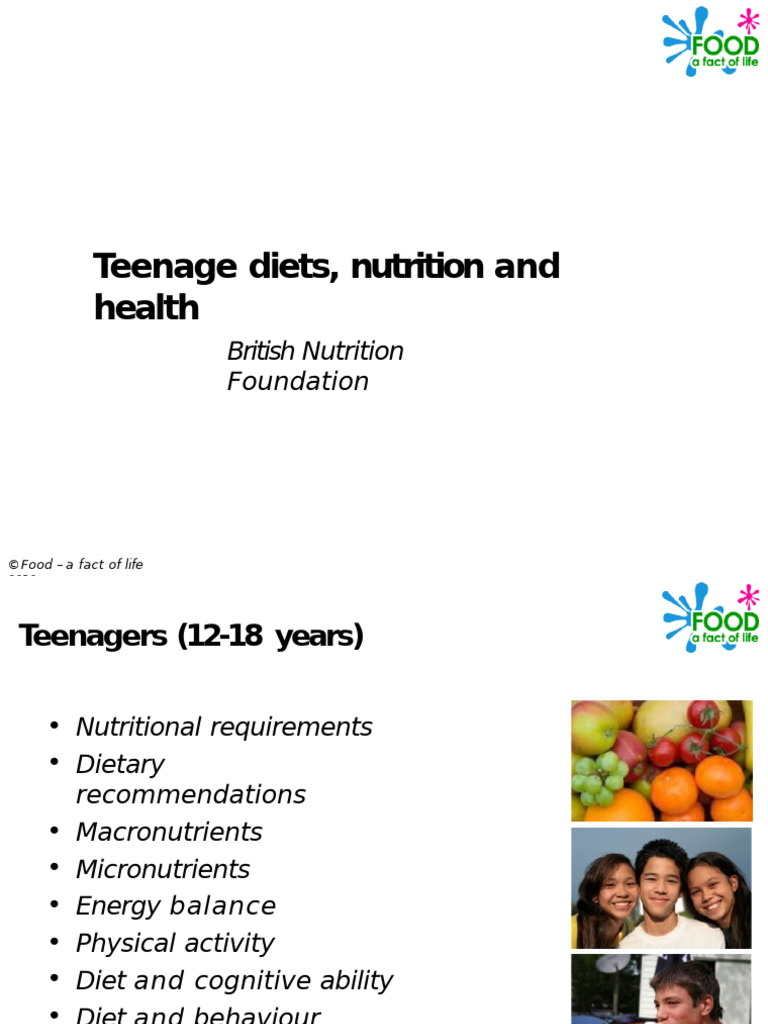 Teenage Diets, Nutrition and Health | PDF | Dieting | Nutrition