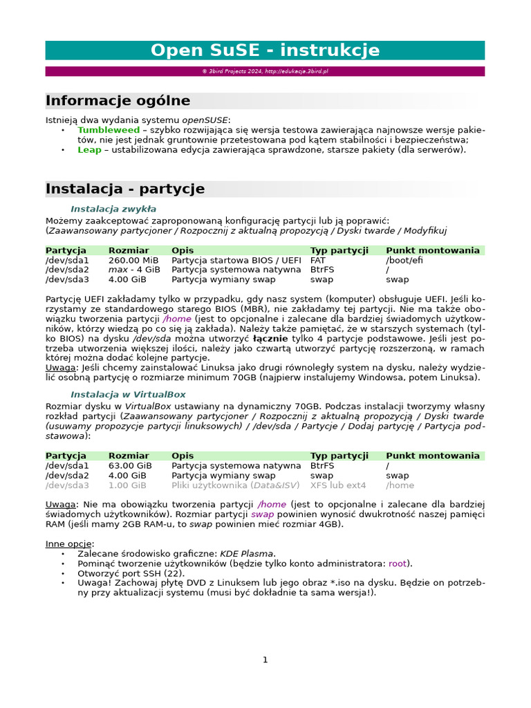 Linux Opensuse Instrukcje | PDF