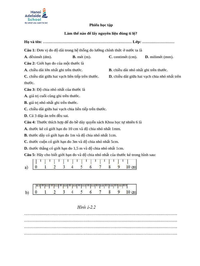 24-25 _ SCI _ KHTN 6.2 _ U2 _ WS2 | PDF
