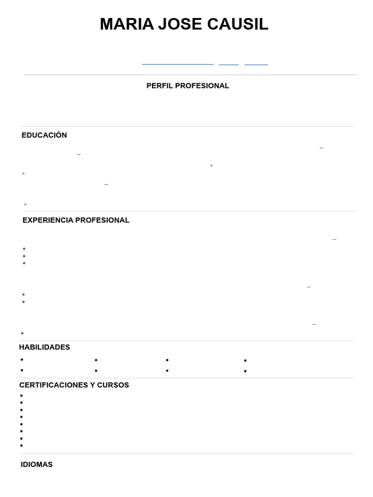 Hoja de vida formato ATS | PDF | Java (lenguaje de programación ...
