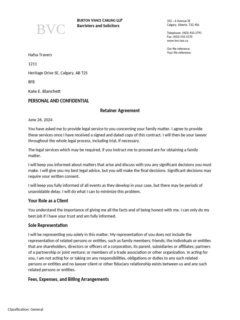 Family Law Retainer Agreement Template | PDF | Lawyer | Value Added Tax