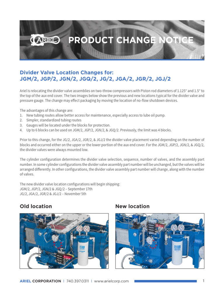 PRA Divider Valve Location Change | PDF