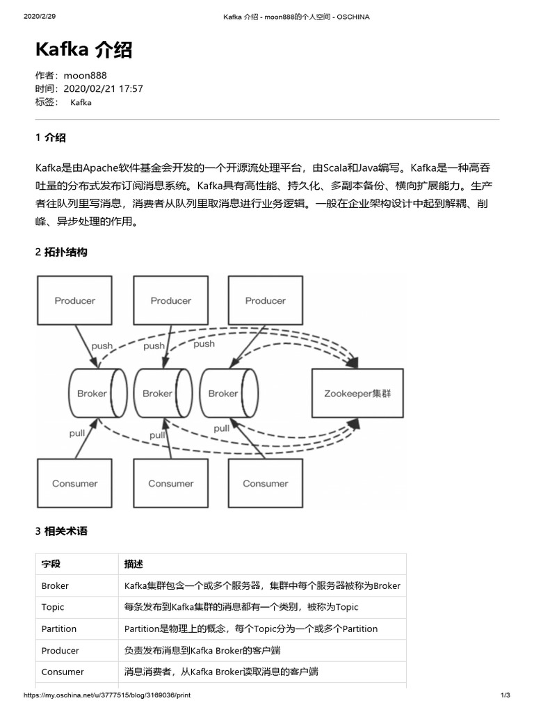 Kafka 介绍 | PDF
