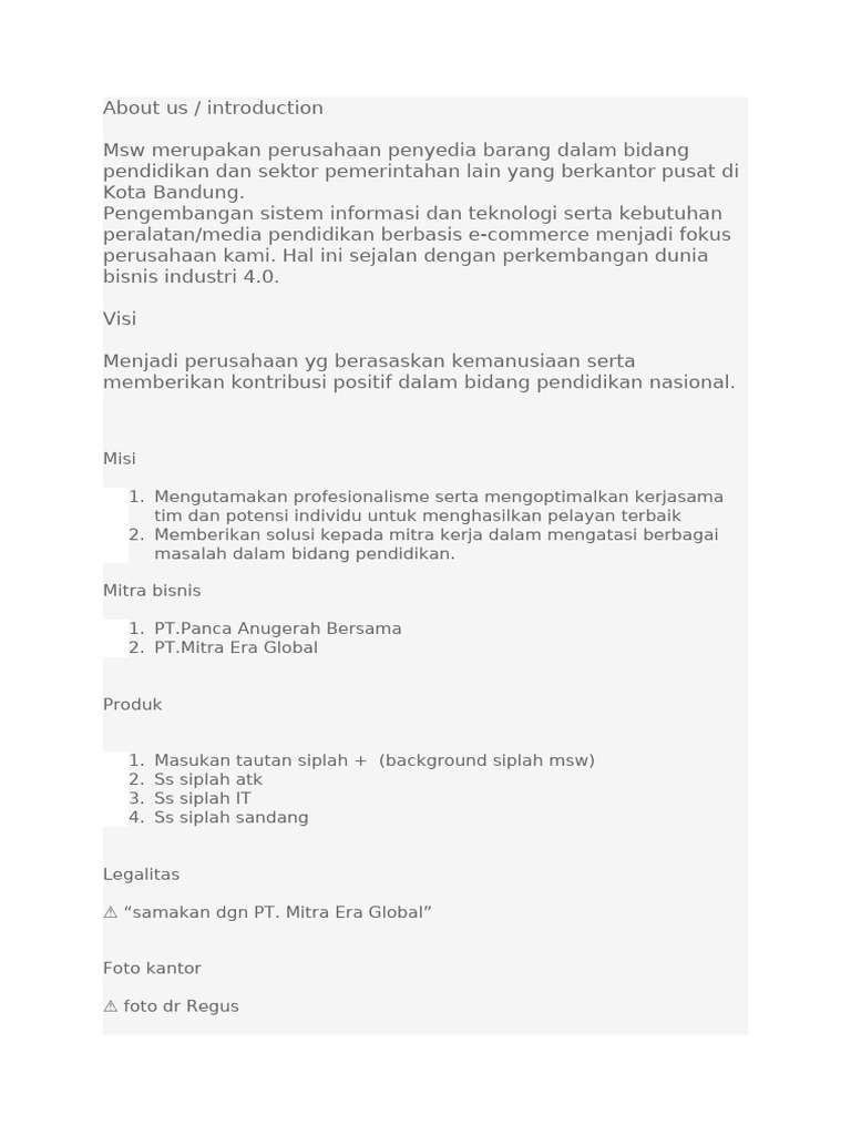 Konten Mentah Compro MSW Part 2 | PDF