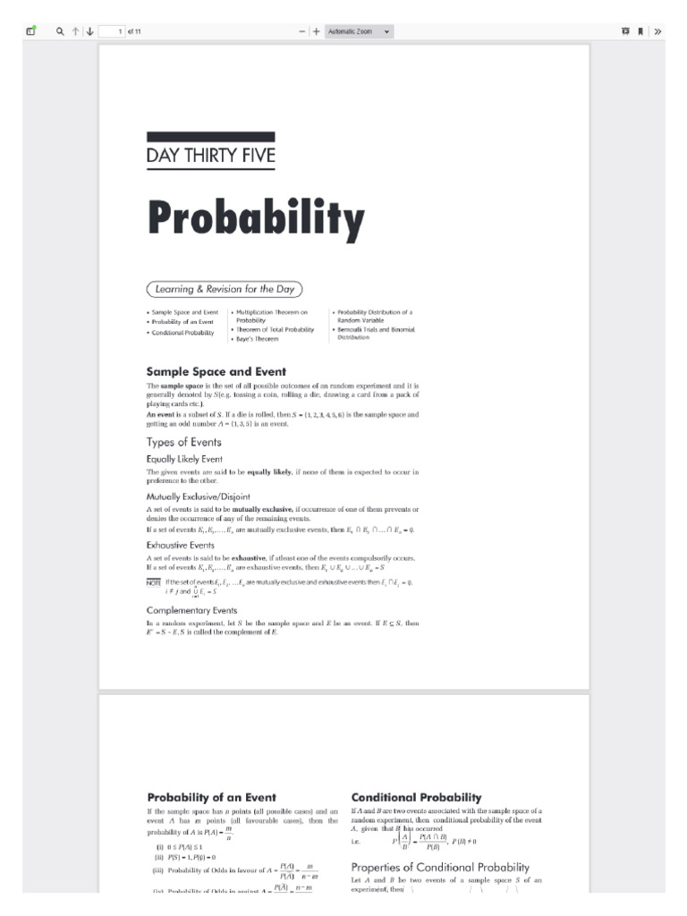 35 Maths Probability Functions | PDF