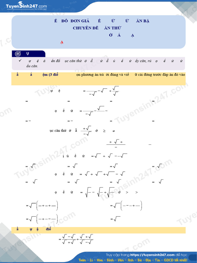 BTVN Bien Doi Don Gian Bieu Thuc Chua Can Thuc Bac Hai 1725865937 | PDF