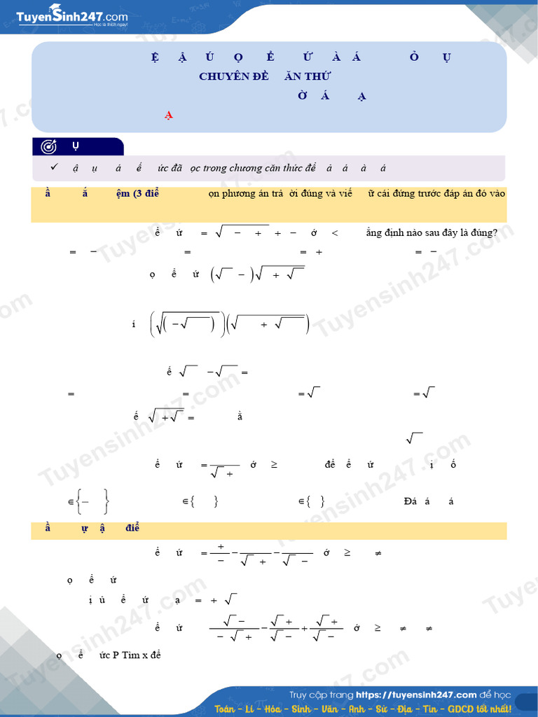 BTVN Luyen Tap Rut Gon Bieu Thuc Va Cac Cau Hoi Phu 1725964692 | PDF