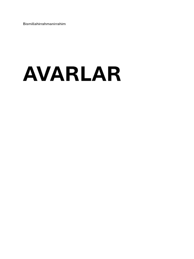 AVARLAR | PDF