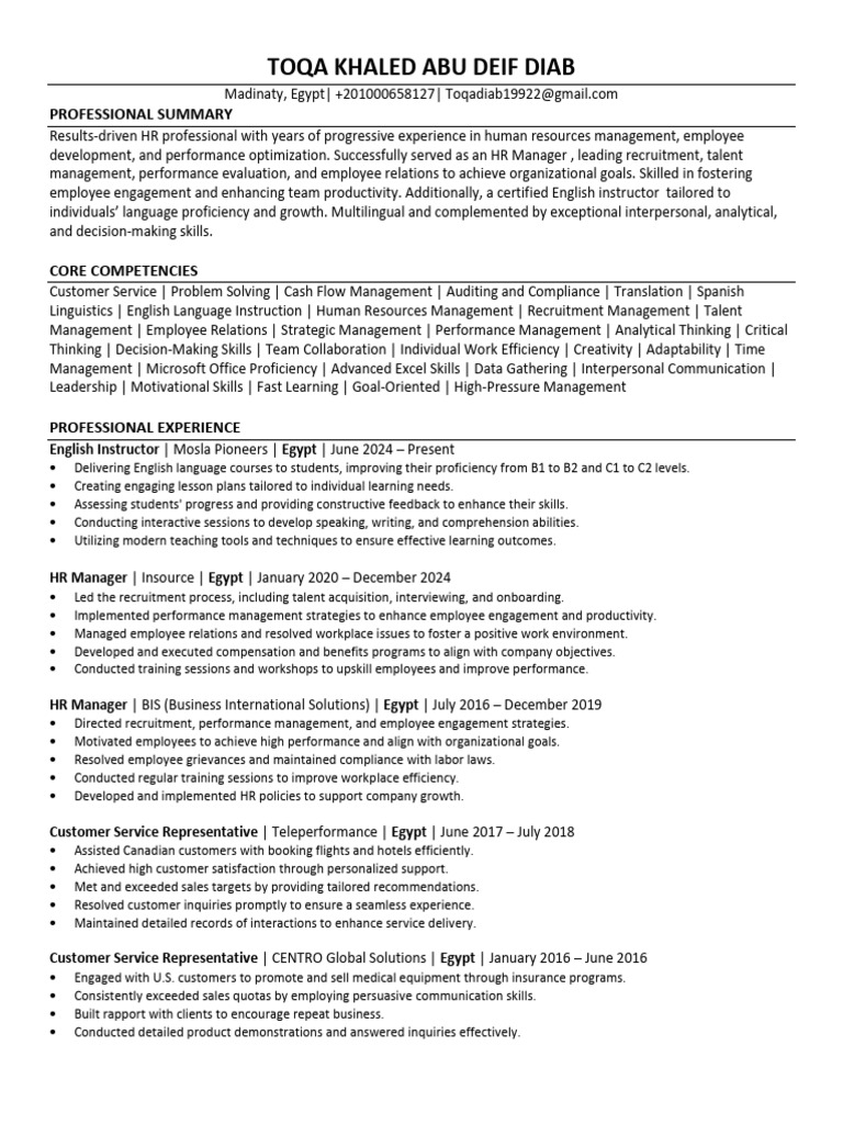 Toqa Khaled Abu Deif Diab (3) | PDF | Human Resources | Human Resource Management