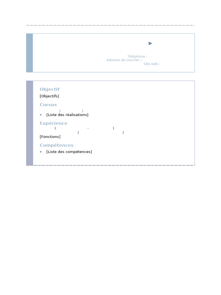Modèle de CV pour Scribd | PDF