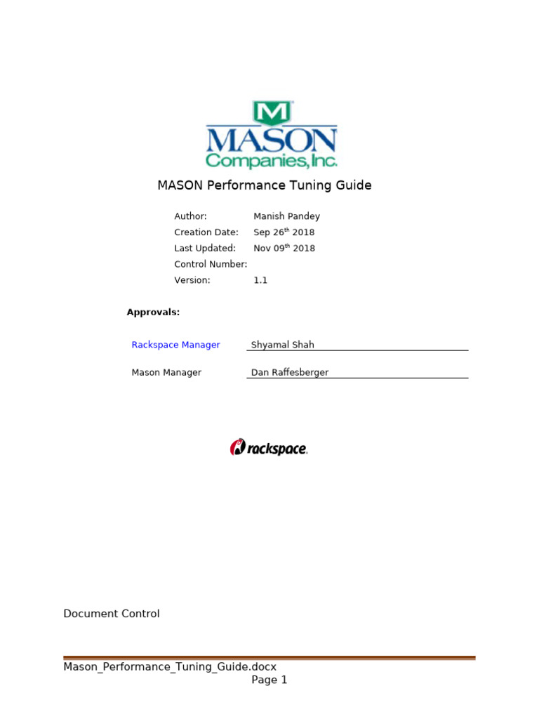Mason Performance Tuning Guide v1.1 | PDF | Information Technology ...