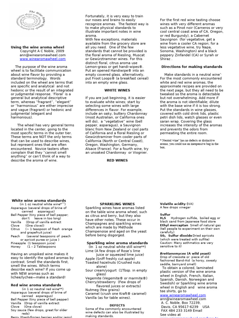 Wine Aroma Wheel Usage Guide | PDF | Aroma Of Wine | Wine