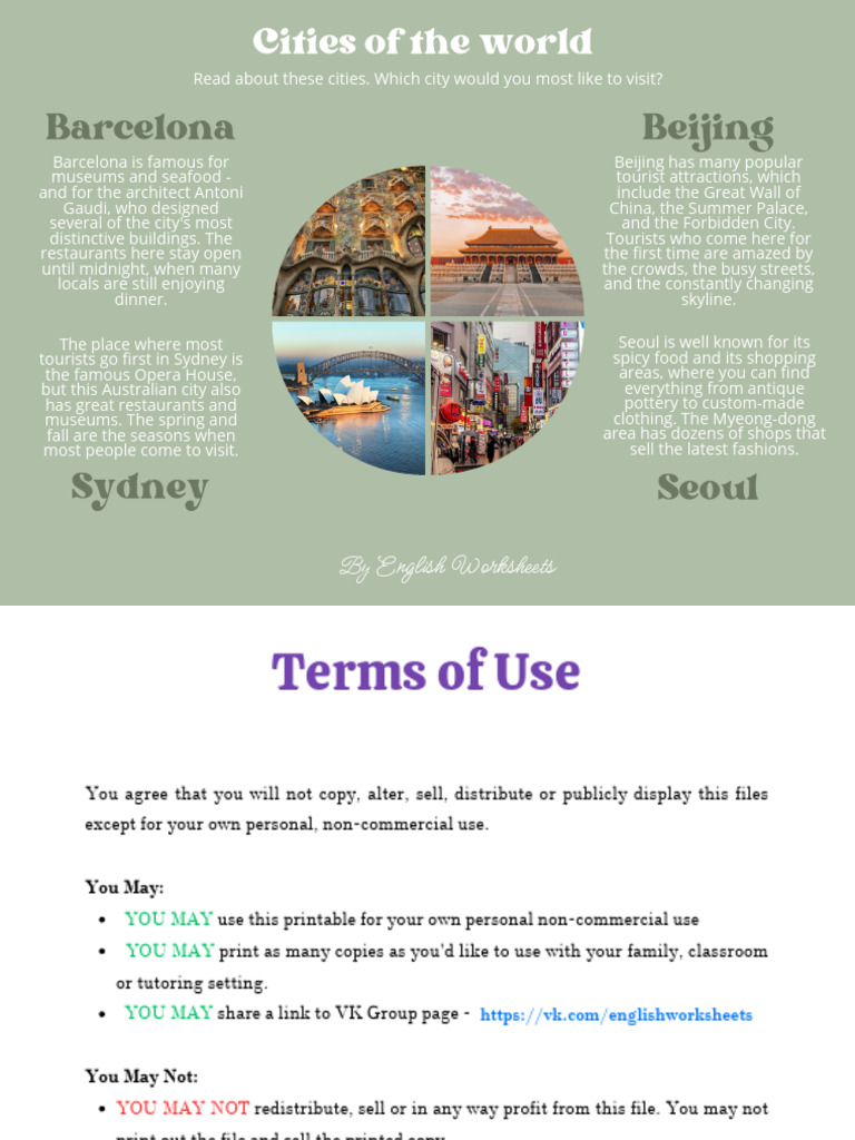 Explore Famous Cities Worldwide | PDF