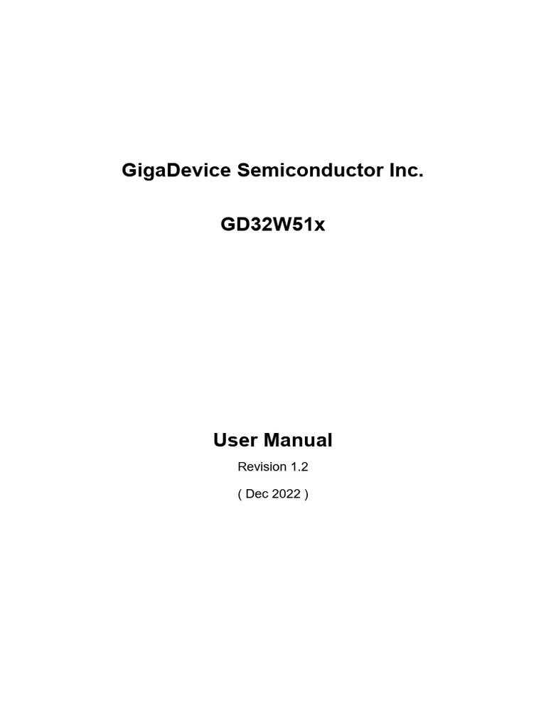 GD32W51x User Manual Rev1.2 | PDF | Flash Memory | Microcontroller