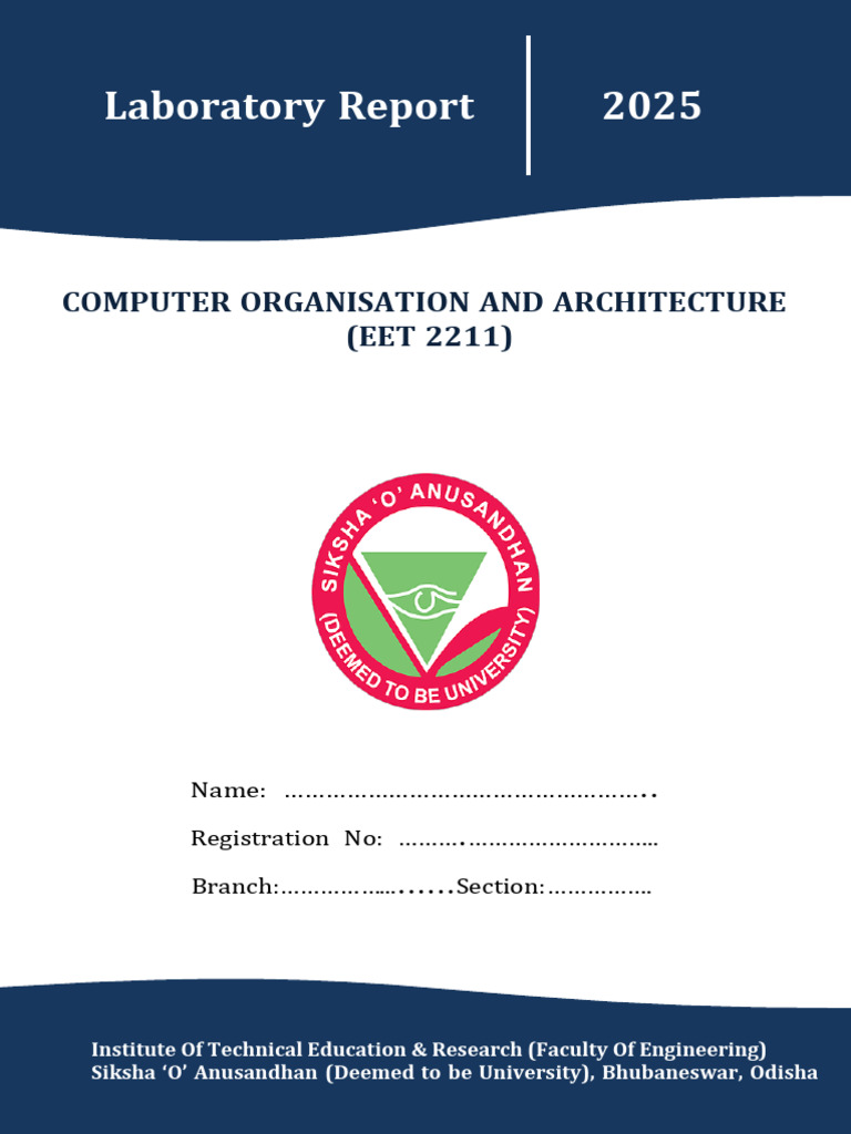 COA Lab Report Front Page For EET 2211 | PDF