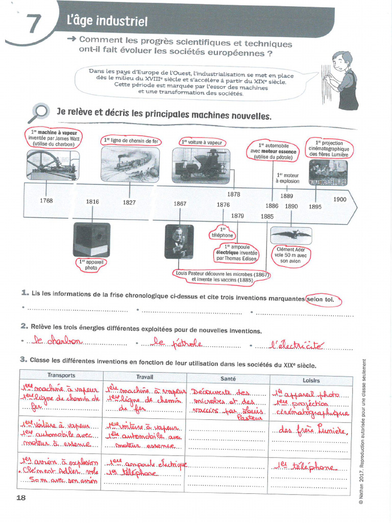 Correction Histoire cm2 Lage Industriel | PDF