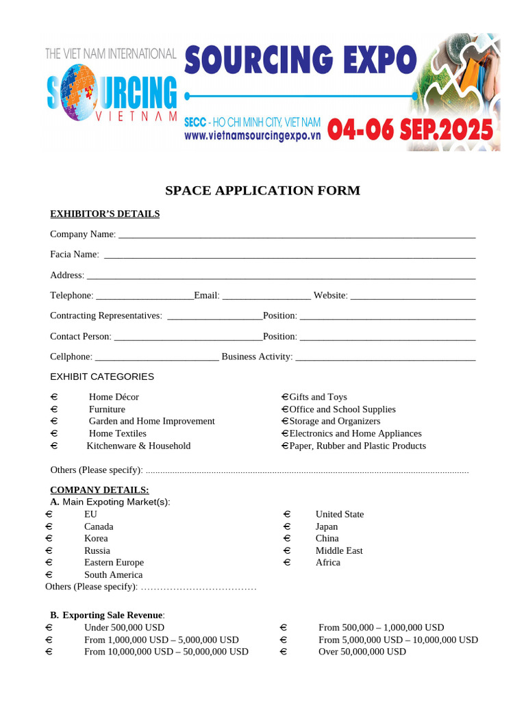 Home and Houseware - Applicationform - Sourcing 2025 | PDF | Indemnity | Legal Liability