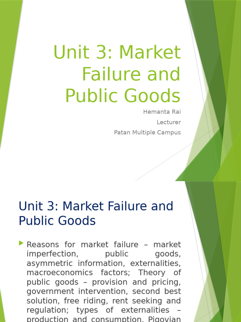 Unit 3 Market Failure and Public Goods | PDF | Monopoly | Externality