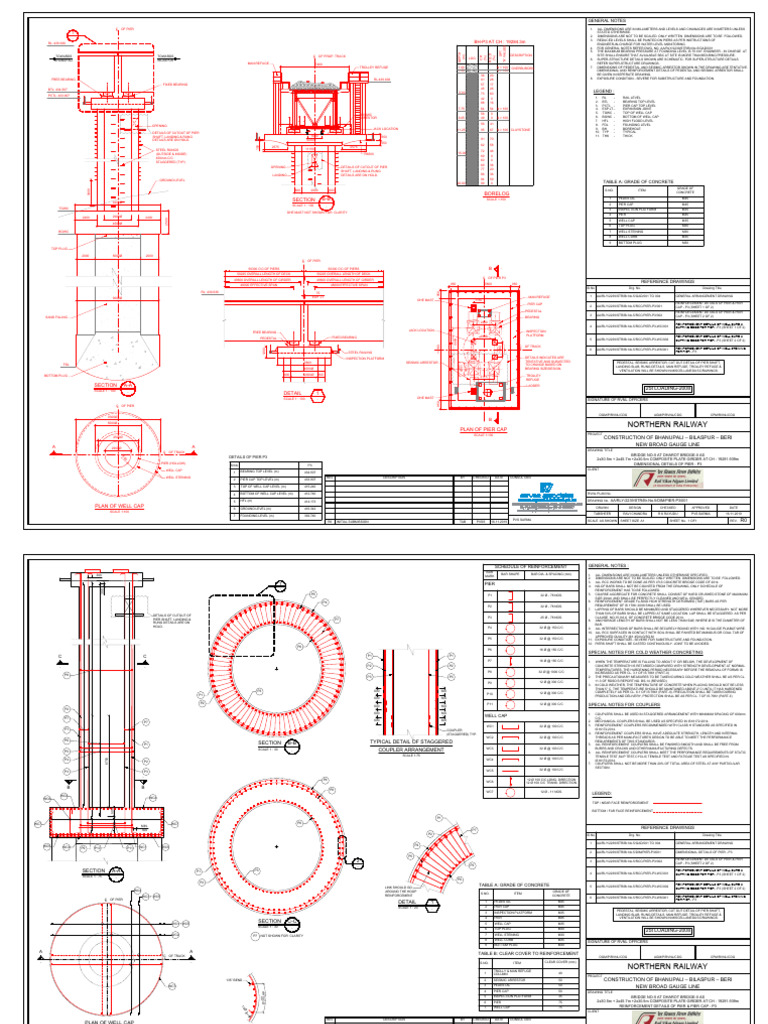 Dimensional Details of Pier P3 | PDF | Civil Engineering | Structural ...