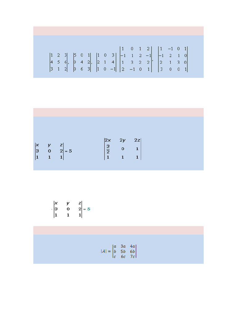 Exercicis Determinants | PDF