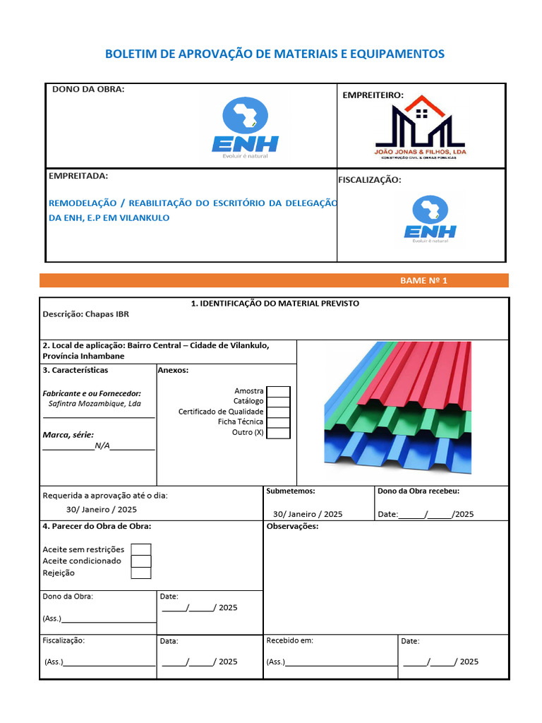BAMEs Chapas IBR | PDF | Roof | Sheet Metal