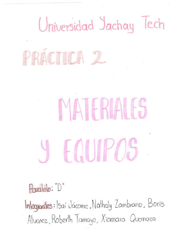Informe_Materiales y Equipo | PDF