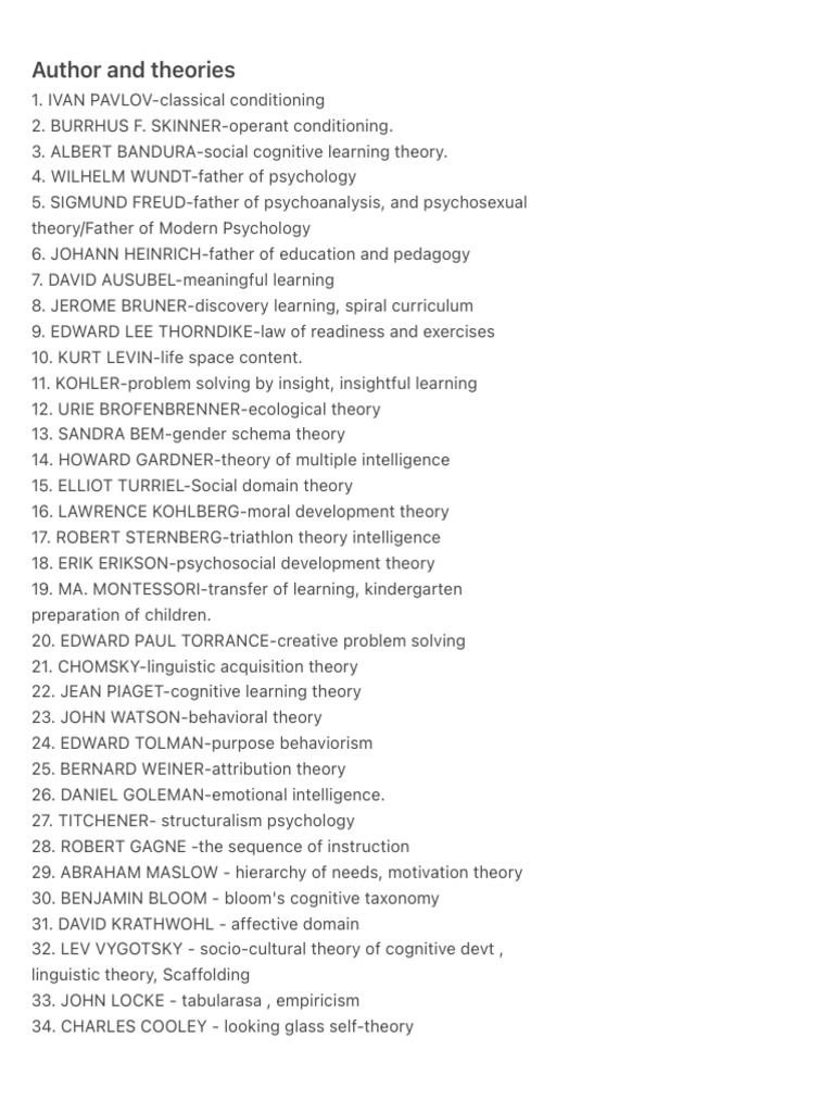 Author and Theories | PDF