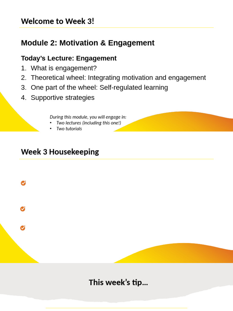 Lecture Week 4 | PDF | Motivational | Motivation