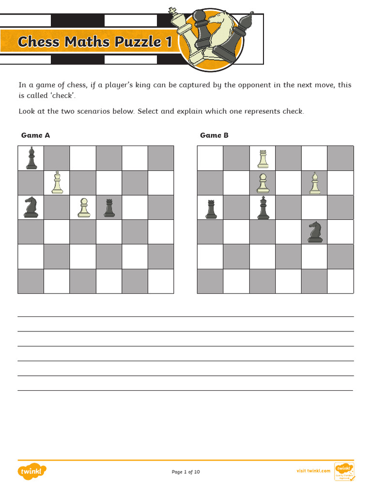 KS2 Maths - Chess Puzzles and Activities For International Chess Day ...