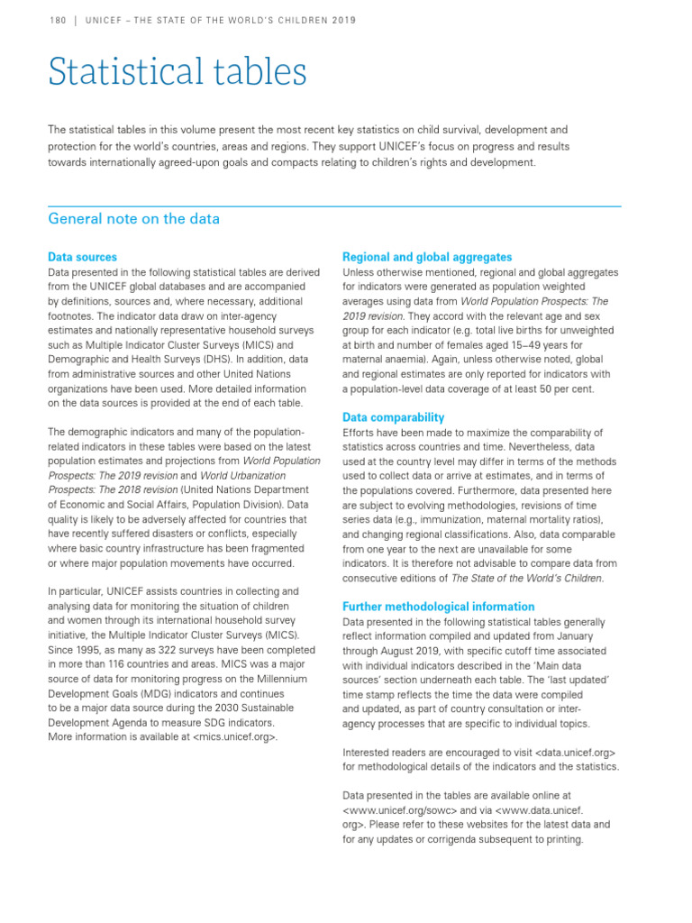 Statistical Tables Notes On Specific Tables | PDF | Epidemiology Of Hiv ...
