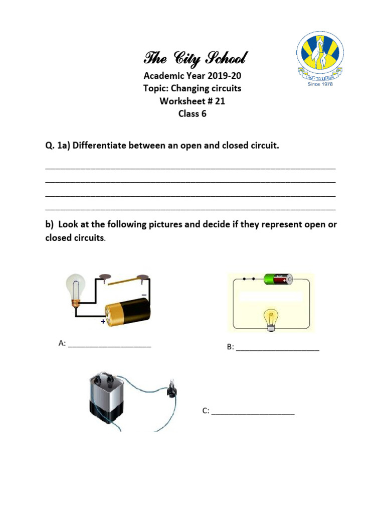 Worksheet 3 Changing Circuits | PDF