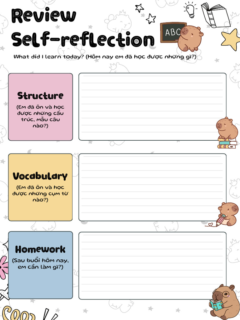 Review_self reflection sheet | PDF