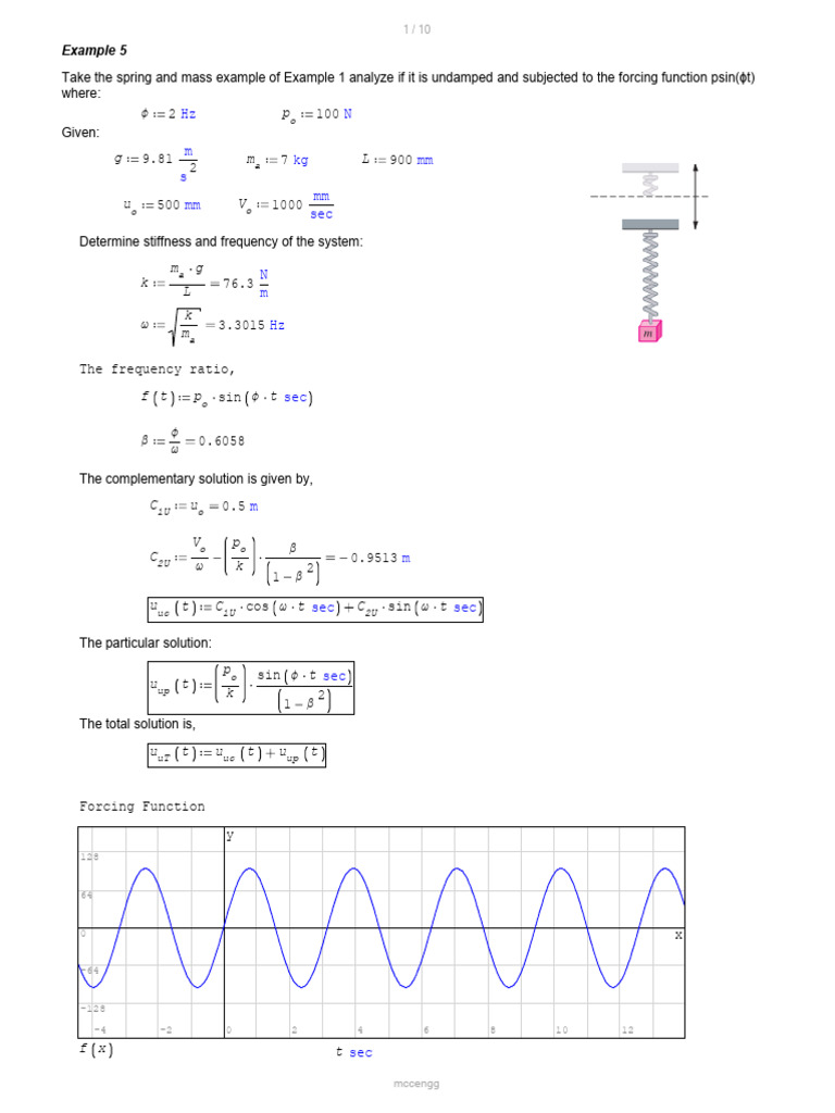 Unit 3 - Examples SDOF Forced Vibration | PDF | Damping | Resonance