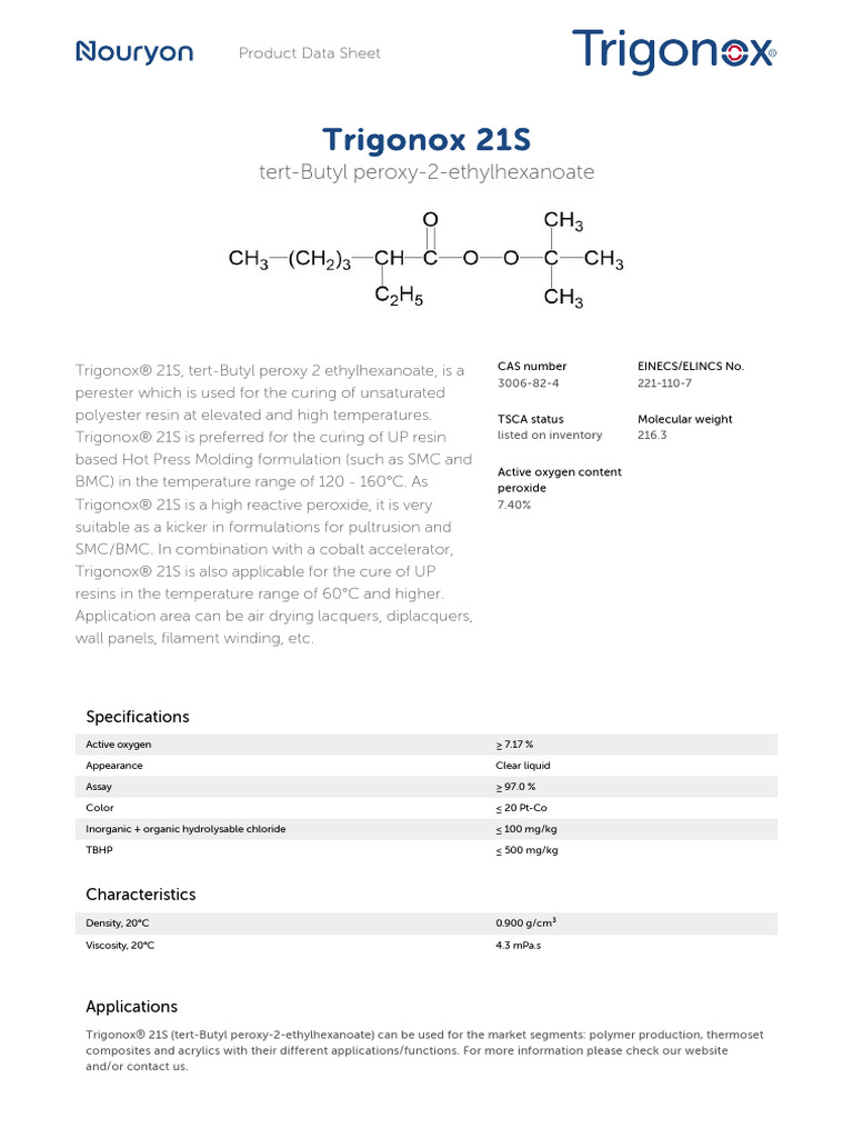 Pds Trigonox 21s Thermoset Composites Row en | PDF | Materials ...