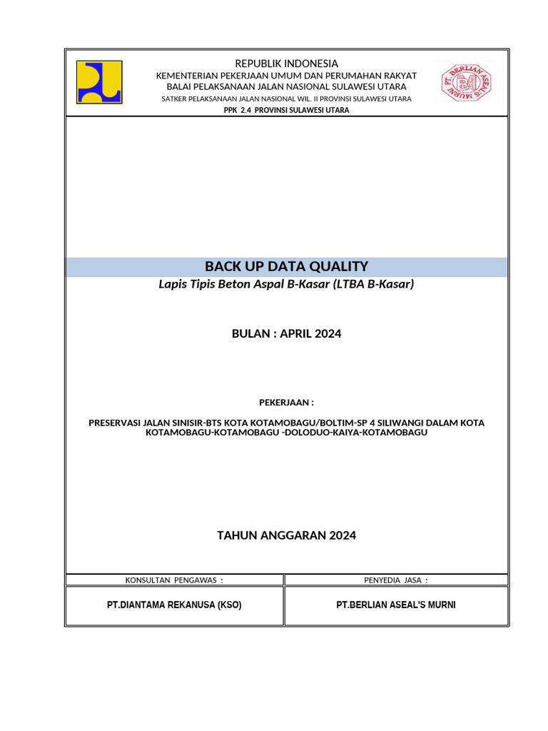 Pengujian Aspal LTBA B-Kasar 2024 | PDF