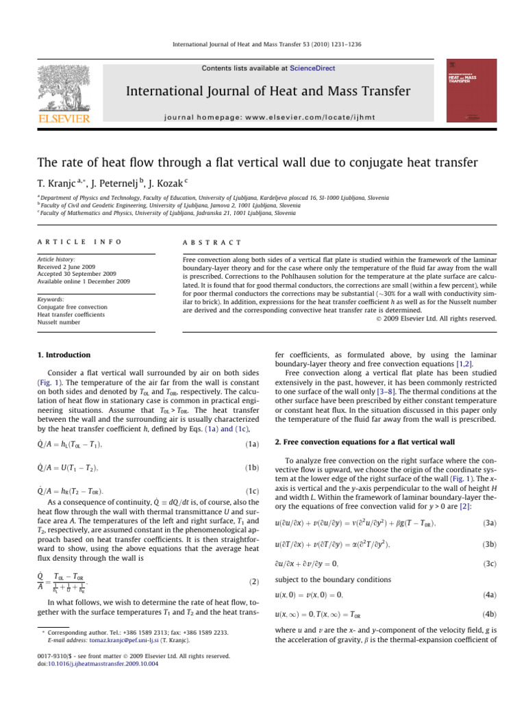 Conjugate Heat Transfer in Vertical Walls | PDF | Heat Transfer ...