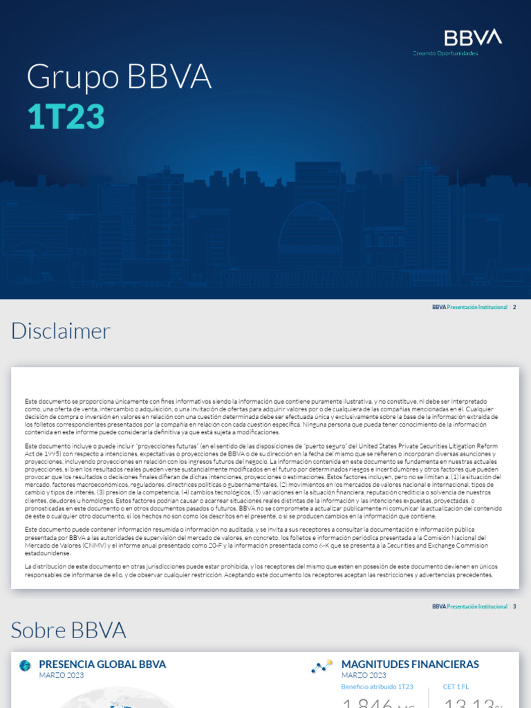 PRESENTACION-INSTITUCIONAL-1T23-ESP | PDF | Economias