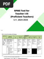 PMES Tool for Proficient Teachers 2024-2025 | PDF | Teachers | Learning