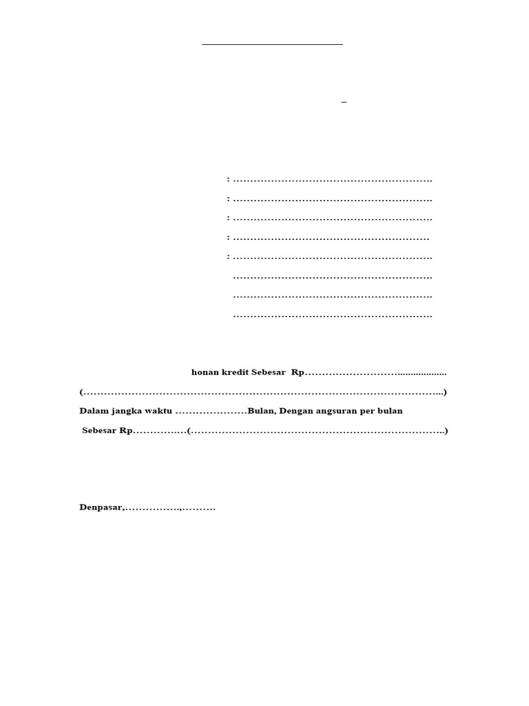 Blangko Permohonan Kredit | PDF