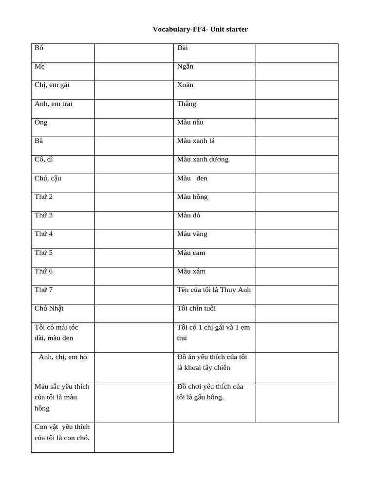 Vocabulary Unit 1-6 | PDF