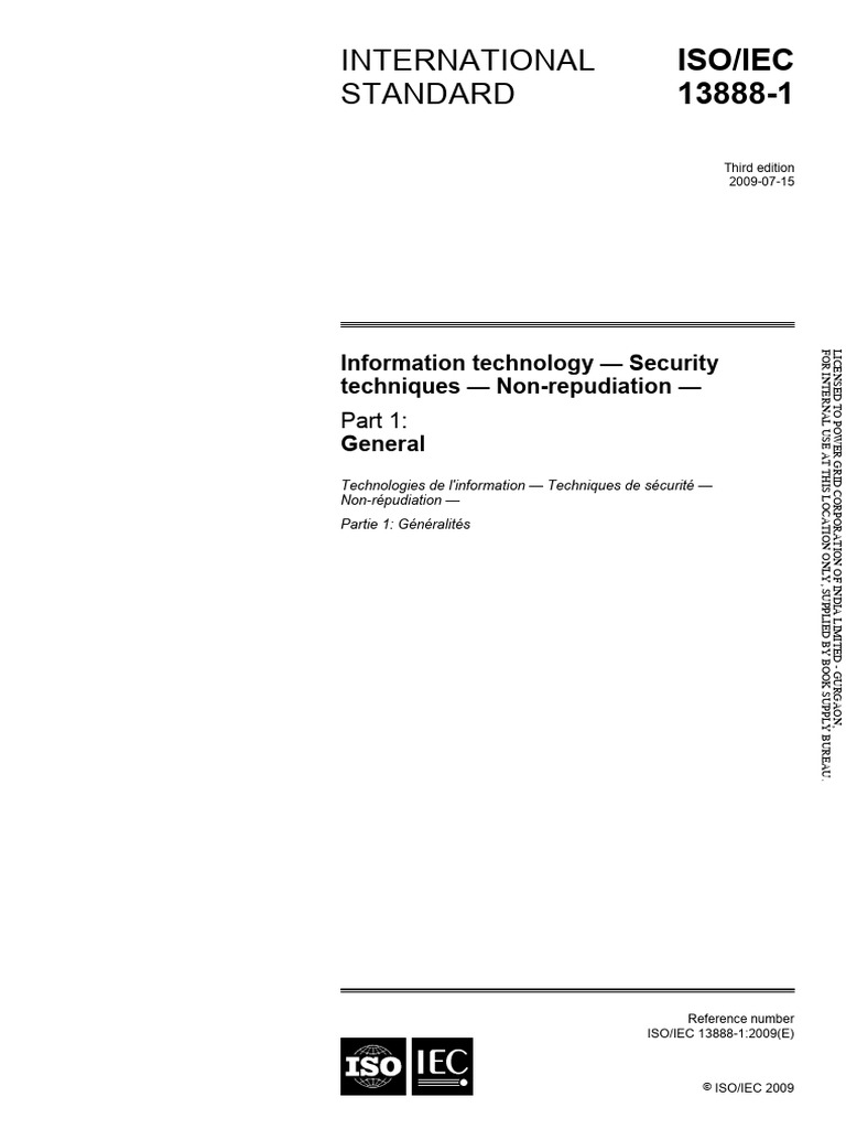 Isoiec13888-1en (Non Repudiation) | PDF | Public Key Cryptography ...