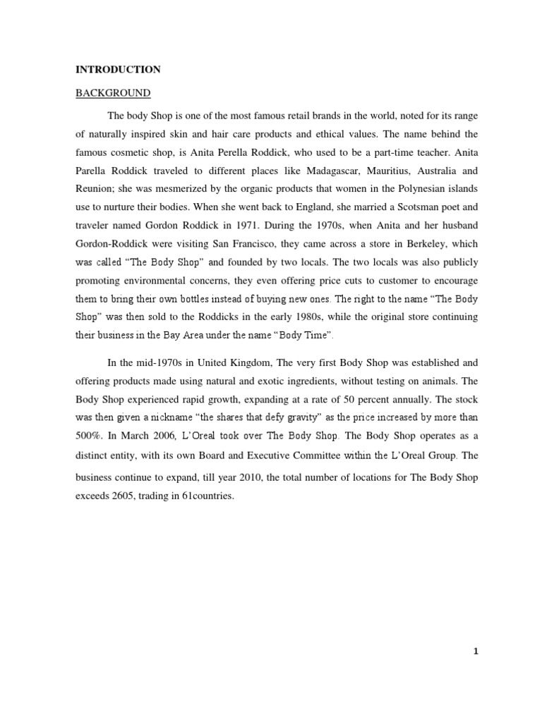 The Body Shop Case Study | PDF | Loyalty Program | Brand