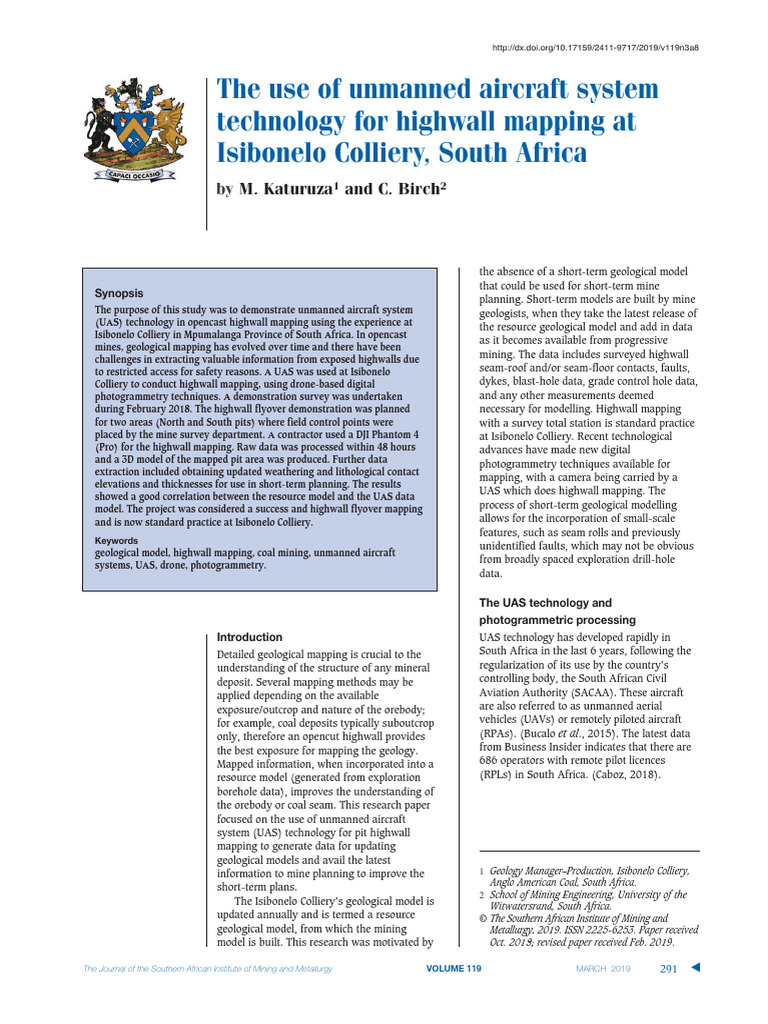 The Use of Unmanned Aircraft System Technology in Highwall Mapping at ...
