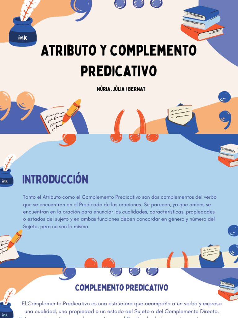 Atributo y Complemento Predicativo | PDF | Asunto (gramática) | Oración (Lingüística)